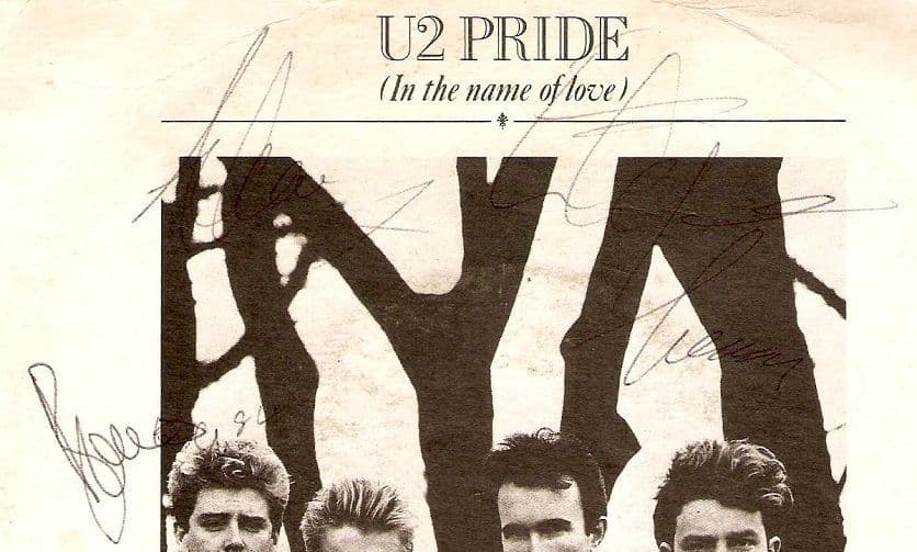 U2 Pride In The Name Of Love Vinyl Record 7 Inch Island 1984 Signed